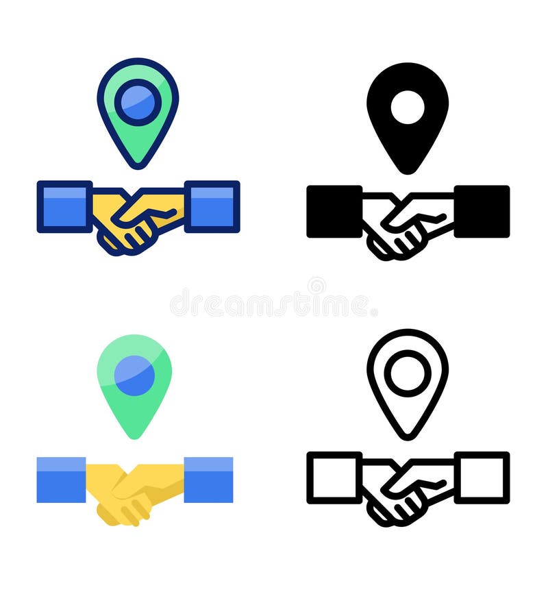 Meeting Place. Pointer and Location Icons. Vector Stock Vector ...