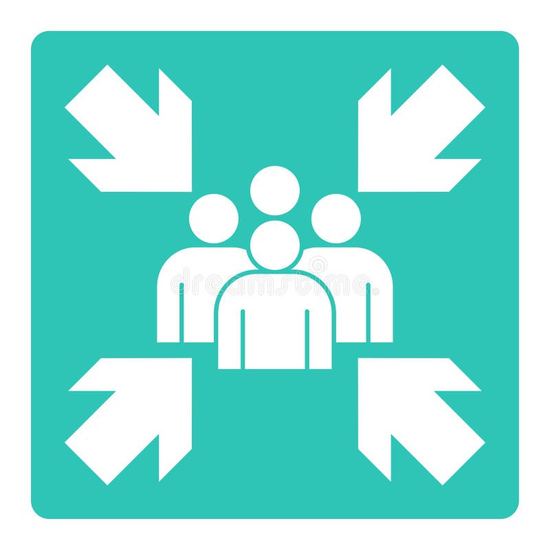 Meeting Point Sign for the Meeting of Group of People Stock Vector ...