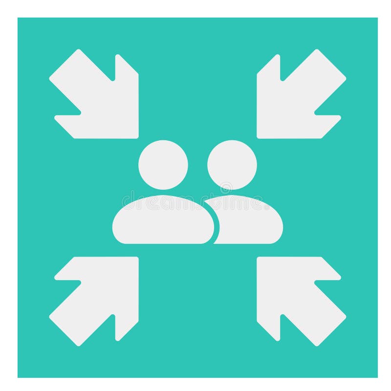 Meeting Point Sign for the Meeting of Group of People Stock Vector ...