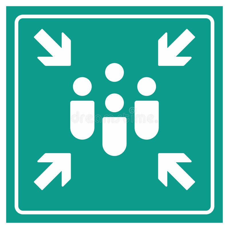 Meeting Point Sign for the Meeting of Group of People Stock Vector ...