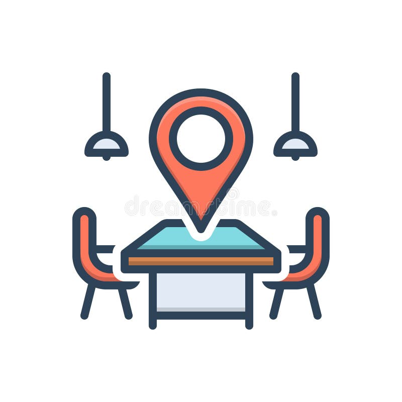 Color Illustration Icon for Meeting Point, Meeting and Room Stock ...