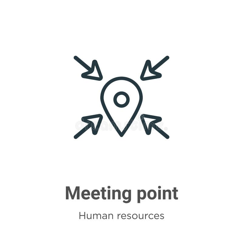Meeting Point Outline Vector Icon. Thin Line Black Meeting Point Icon ...