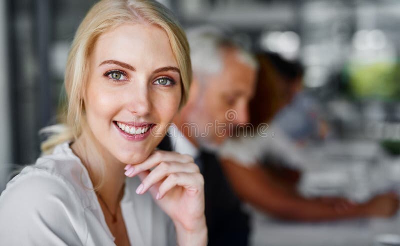 Meeting, Portrait and Teamwork with Business Woman in Office for Growth ...