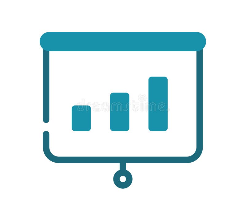 Meeting Presentation Bar Chart Single Isolated Icon with Solid Line ...