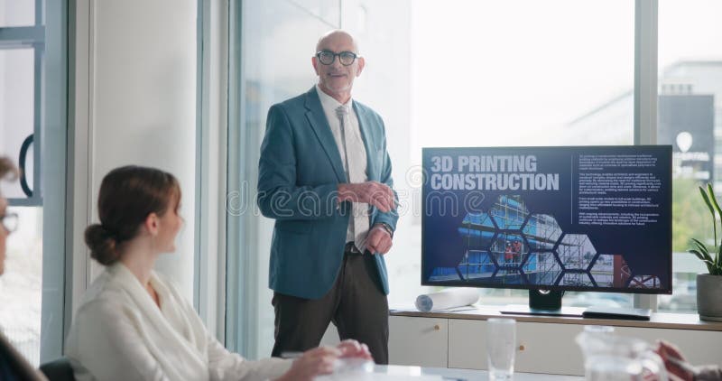 Meeting, Presentation and Businessman with Office Team for 3d Printing ...