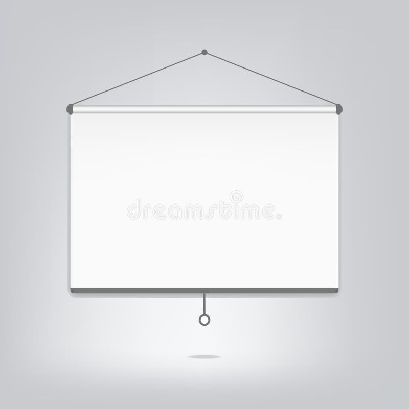 Meeting Projector Screen Vector. Empty White Board Presentation on ...