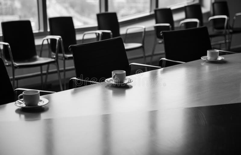 Meeting Room with Coffee Cups Stock Image - Image of meeting, corporate ...