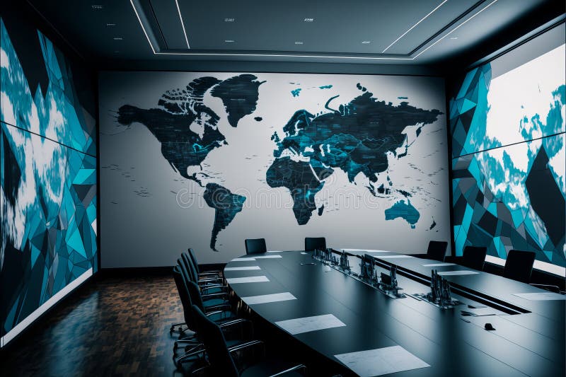 Meeting Room Data Center with Virtual Interface. Generative Ai Stock ...