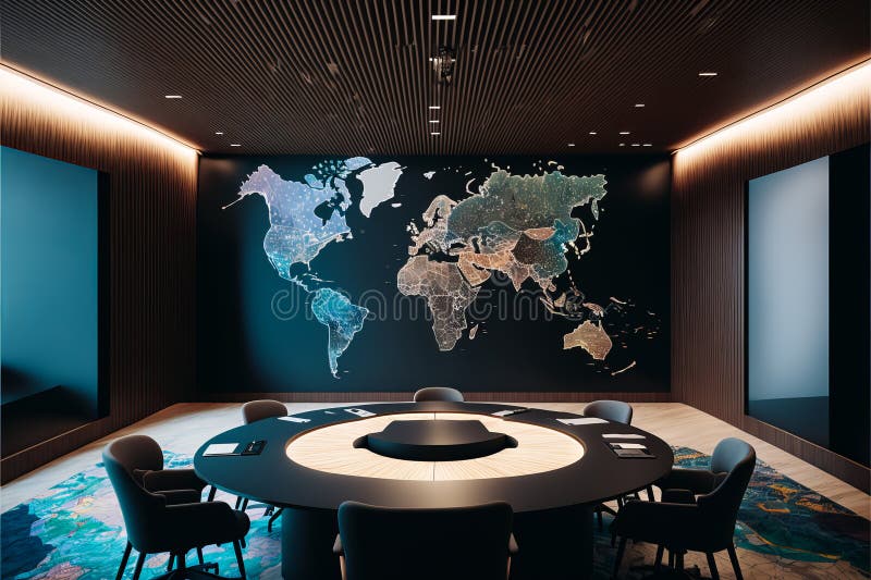 Meeting Room Data Center with Virtual Interface. Generative Ai Stock ...