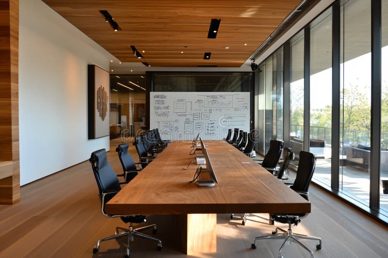 Meeting Room Featuring Whiteboards Filled with Flowcharts Inside ...