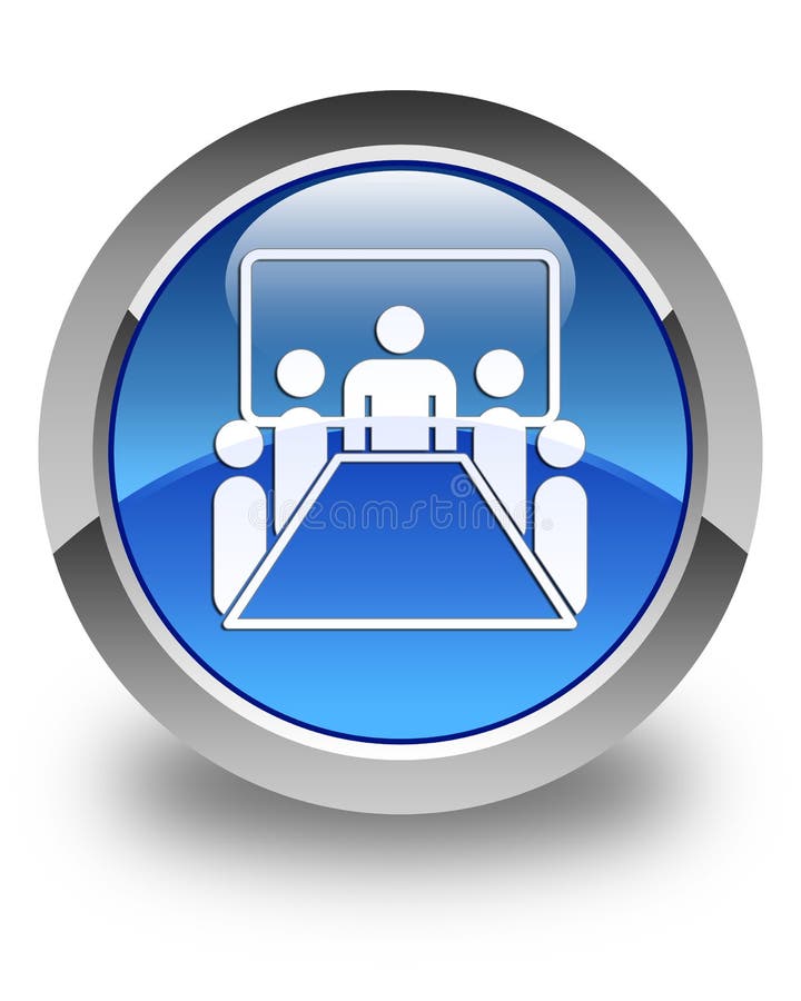 Meeting Room Icon Glossy Blue Round Button Stock Illustration ...