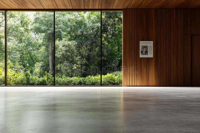 Glass Meeting Room Interior Projection Screen Panoramic Window Stock ...