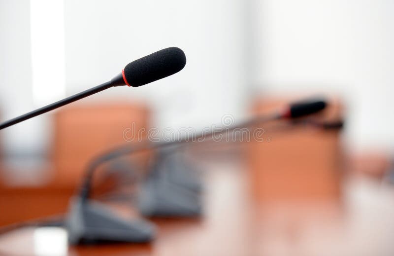 Meeting room with Mike stock image. Image of conference - 88468011