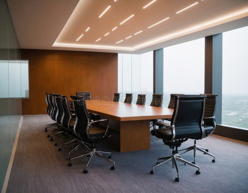 Meeting Room in a Modern Office with Panoramic Windows Stock ...