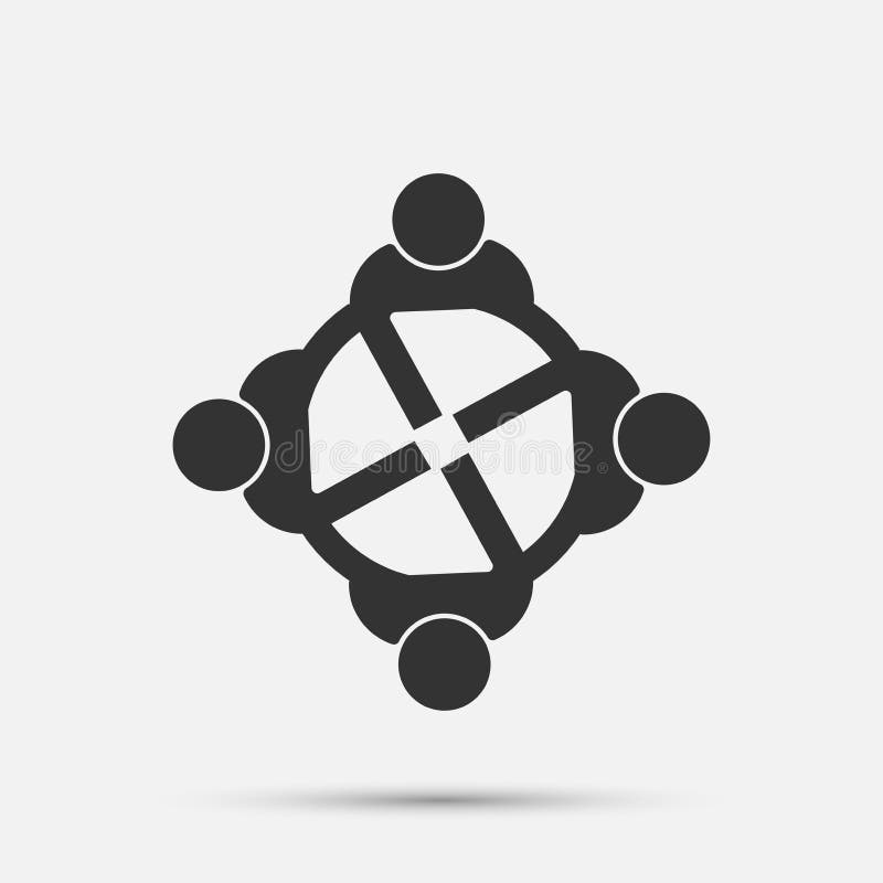 Meeting Room People Logo.group of Four Persons in Circle Stock Vector ...