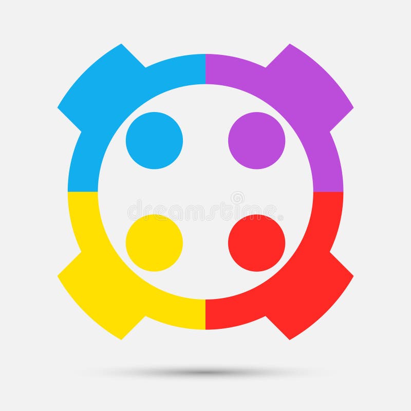 Meeting Room People Logo.group of Four Persons in Circle,Vector ...