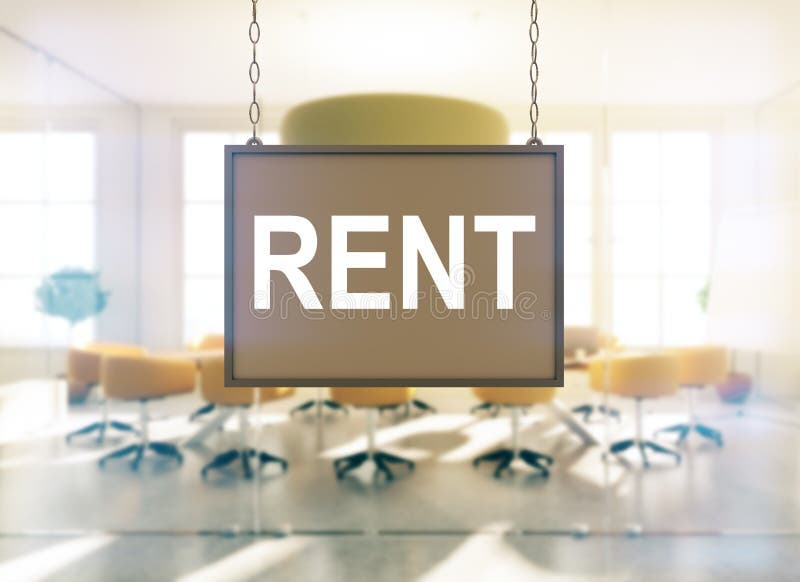 Room For Rent. Rope Sign Set. Word On Red Ribbon Headline. Red Tape ...