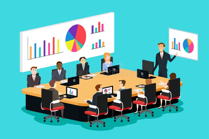 Conference Room With People Clipart Image