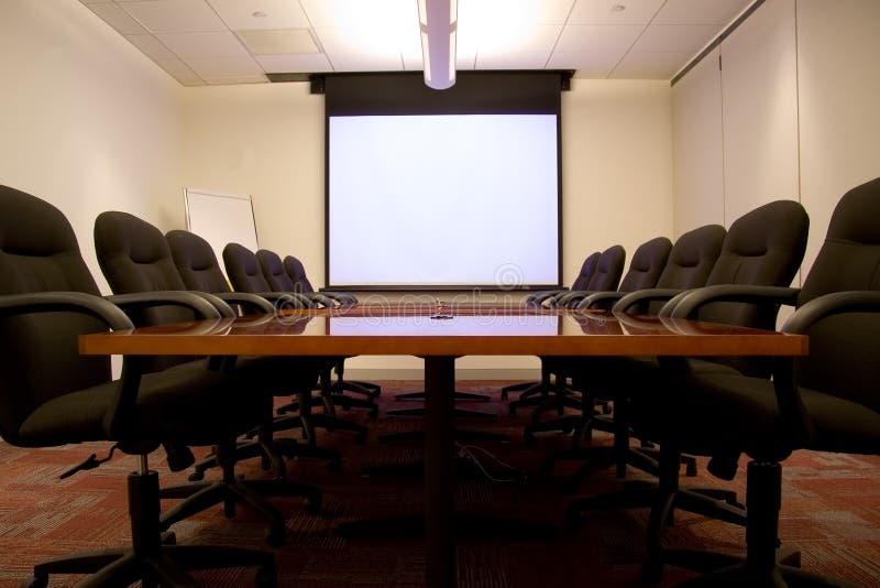 Projection Screen in the Boardroom with Overhead Projector Stock Image ...