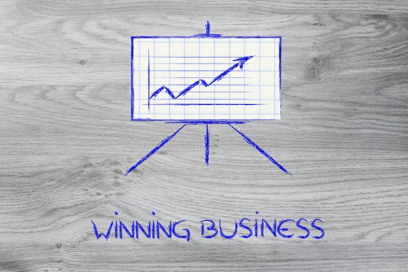 Meeting Room Whiteboard Stand with Positive Stats Graph Stock Image ...