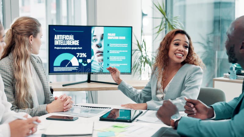 Meeting, Screen and Artificial Intelligence Presentation with Business ...