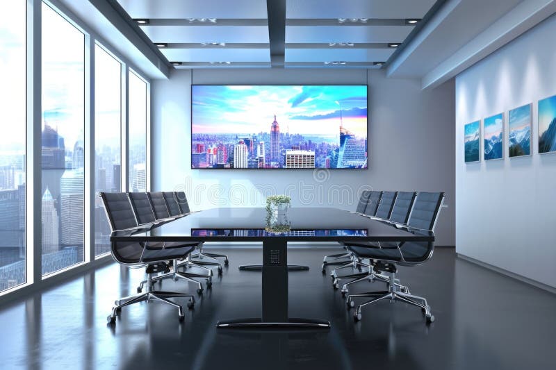 A Meeting Space with Modern Furniture and Technology Stock Image ...