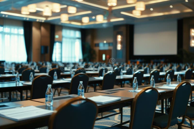 Modern Conference Room Setup Stock Image - Image of screen, environment ...