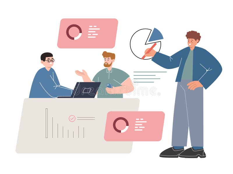 Meeting with Stakeholder Shareholder of Company Discuss Pie Chart Team ...