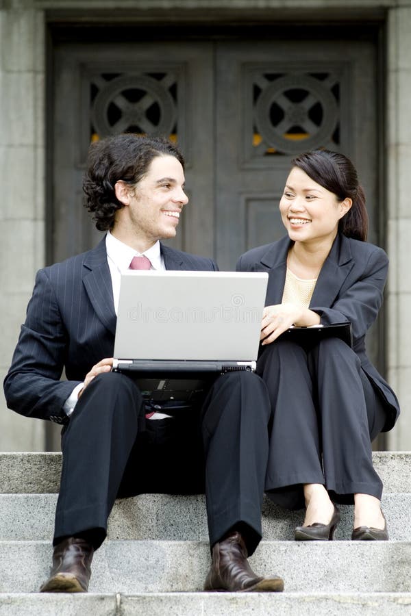 Meeting on Steps stock image. Image of people, briefcase - 2110443