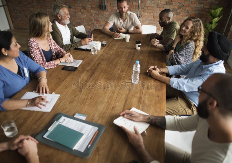 Meeting Table Networking Sharing Concept Stock Image - Image of ...