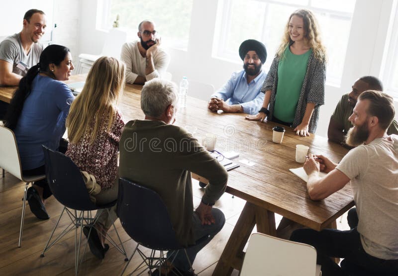 Meeting Table Networking Sharing Concept Stock Image - Image of ...