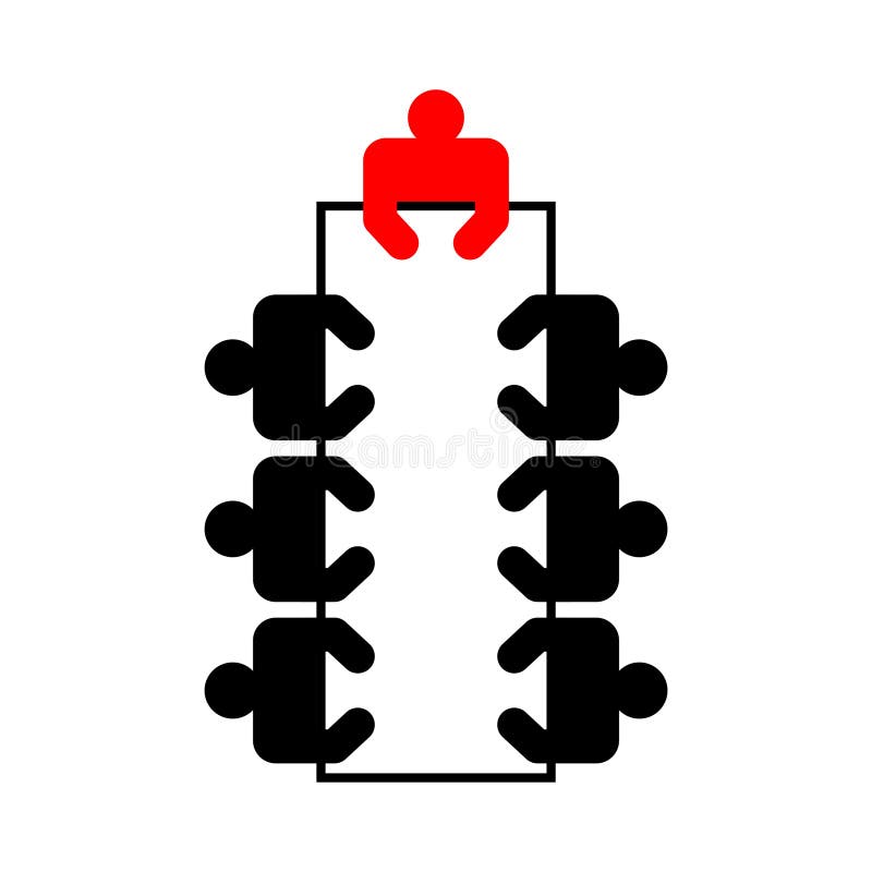 Meeting at Table Sign. Conference in Office Symbol Stock Illustration ...