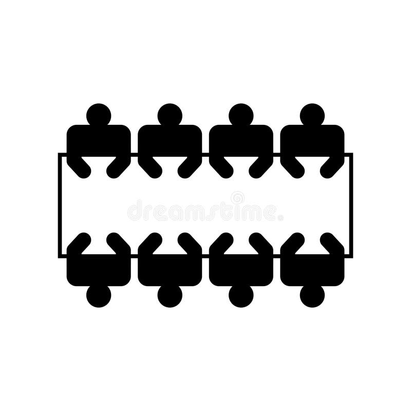 Meeting at Table Sign. Conference in Office Symbol Stock Illustration ...