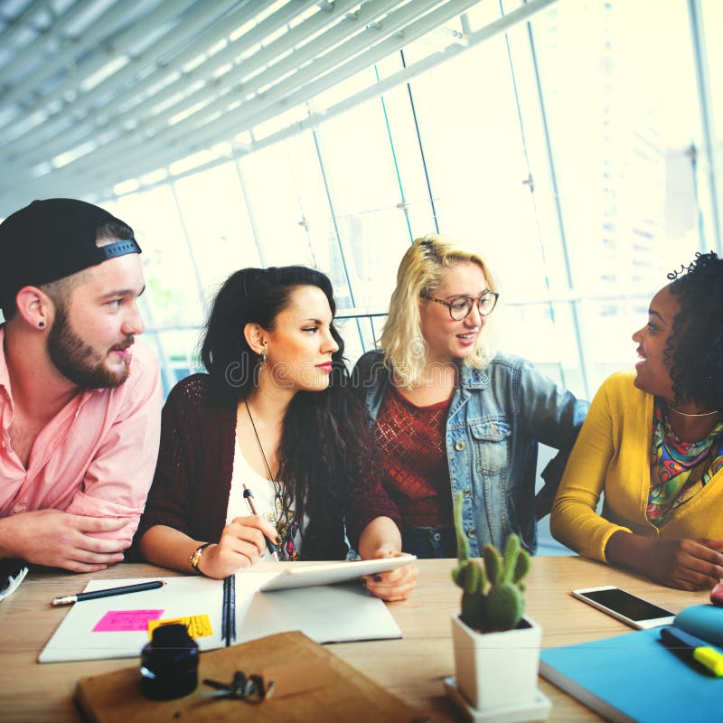 Talking Brainstorming Communication Friends Concept Stock Photo - Image ...