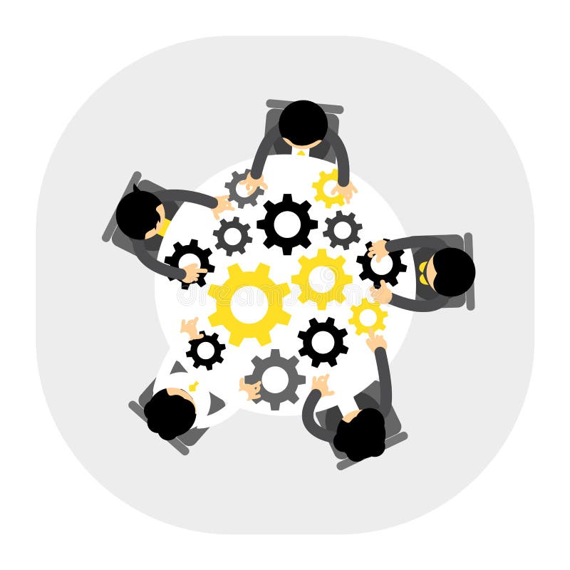 Meeting teamwork on table stock vector. Illustration of table - 230268384