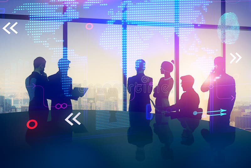 Meeting and Technology Concept Stock Illustration - Illustration of ...