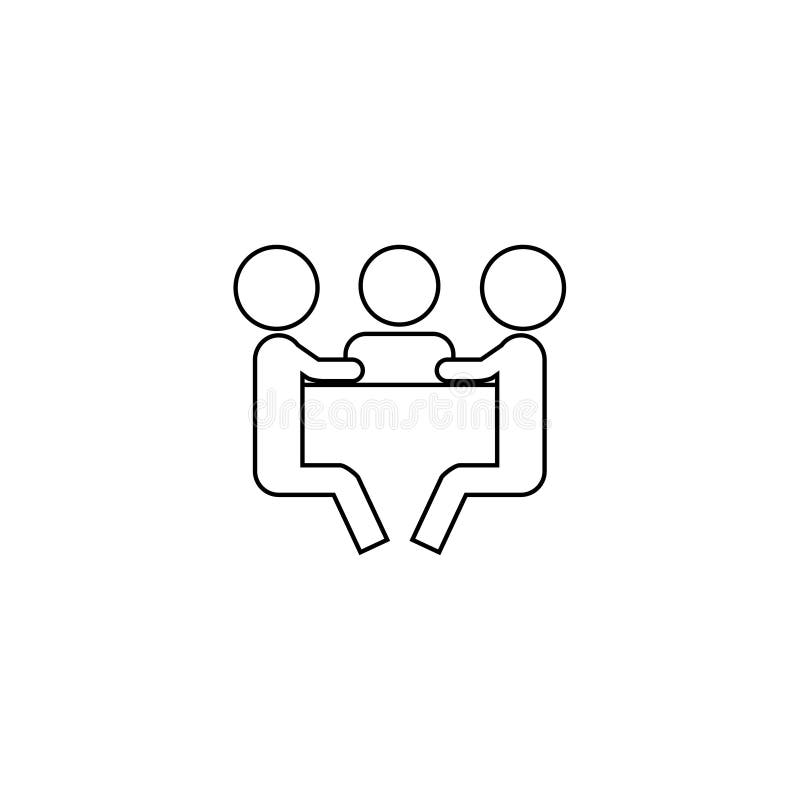 Meeting of Three People at the Table Sign Eps Ten Stock Illustration ...