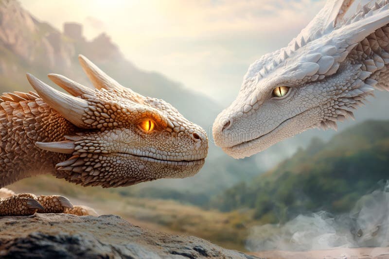Meeting of Two Legendary Dragons, the Red Welsh and the White Saxon ...