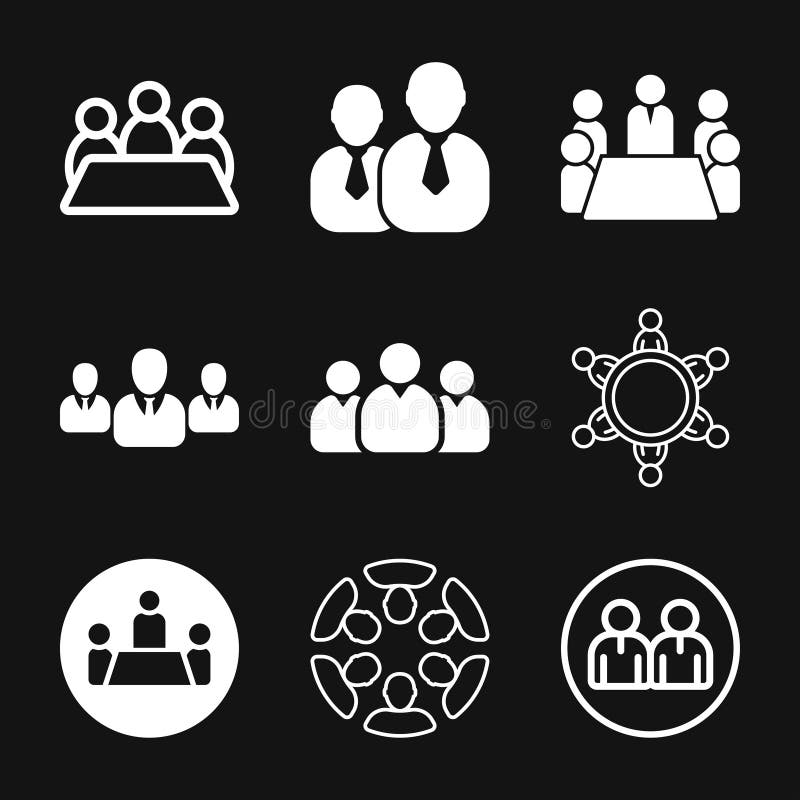 Meeting Vector Icon. Management and Human Resource Icons Stock ...