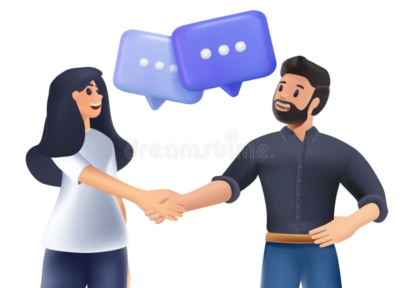 Meeting Web Illustration in 3D Style. Conference, Team, Interview ...