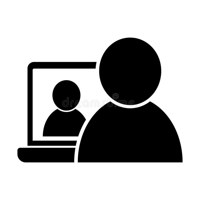 Meeting Webinar Icon Isolated on White Background, Black and White ...