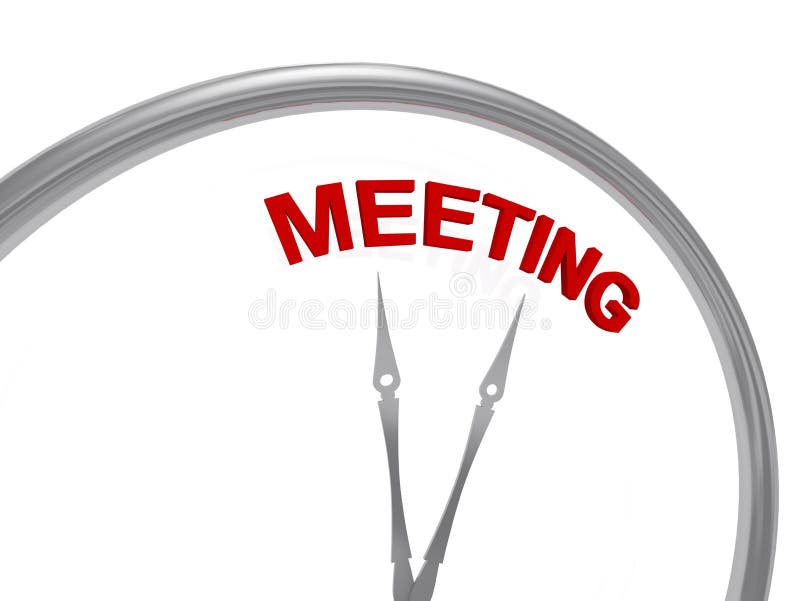 Meeting word on clock stock illustration. Illustration of personal ...