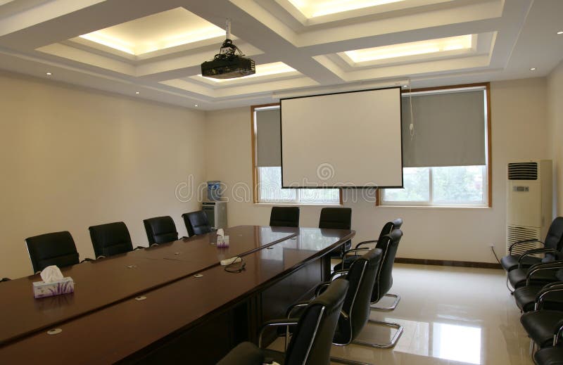 Modern Office Boardroom Filled with Led Light Stock Image - Image of ...