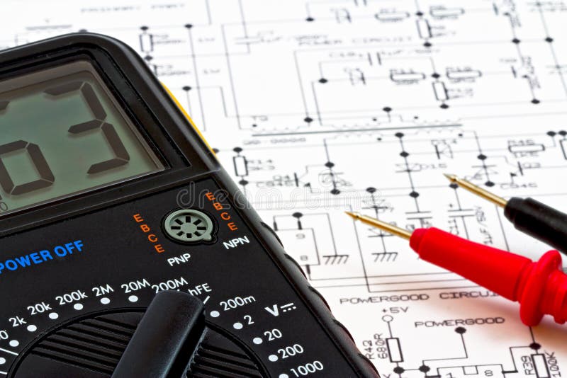 Meetinstrumenten En Elektrisch Schema Stock Foto - Image of transistor ...