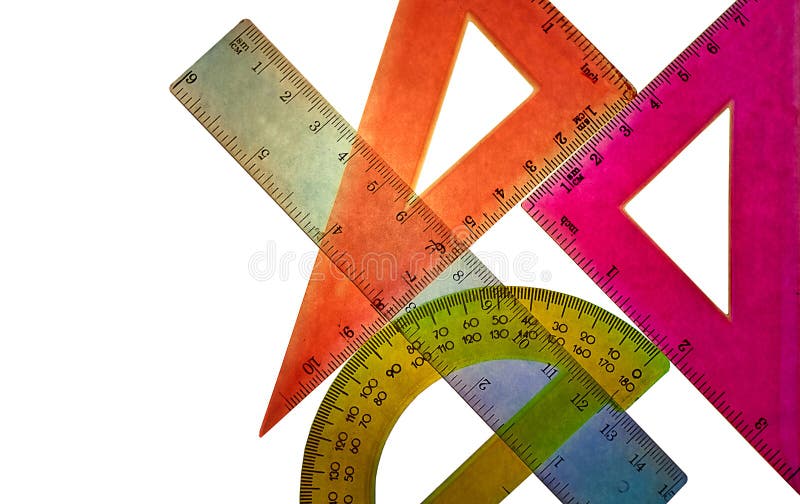 De Apparatuur Van De Meetkunde Voor Kinderen Stock Afbeelding ...