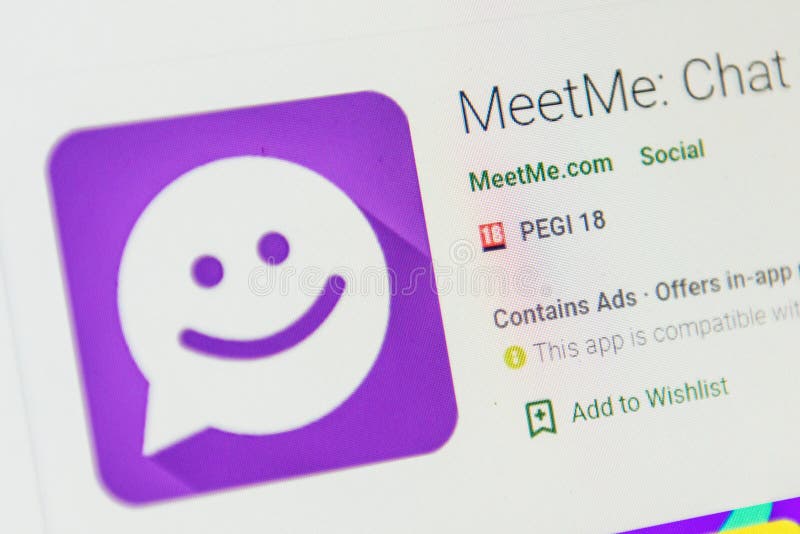 MeetMe App Icon. Selective Focus. Editorial Photo - Image of laptop ...