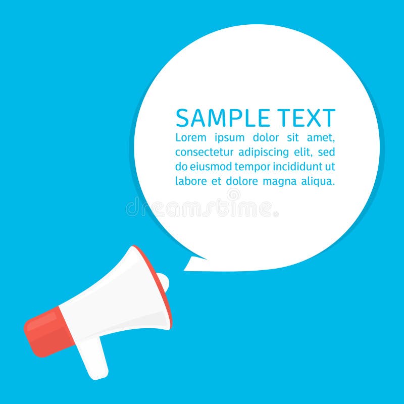 Megáfono con el texto ilustración del vector. Ilustración de alerta ...