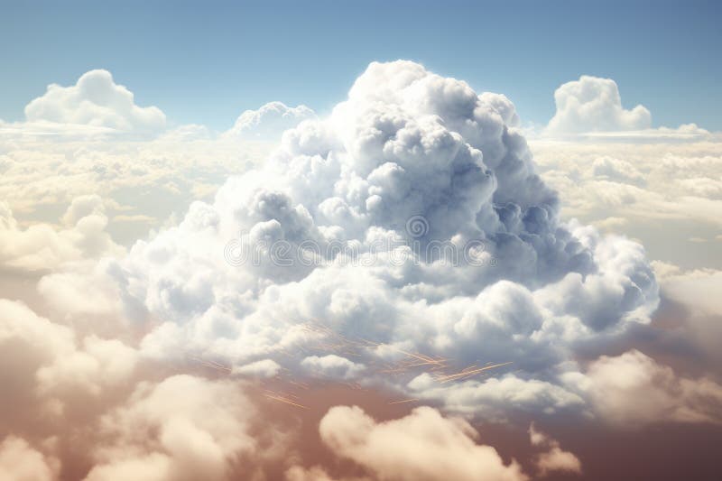Mega Cloud on Sky, Realistic Cloud. Generative AI Stock Photo - Image ...