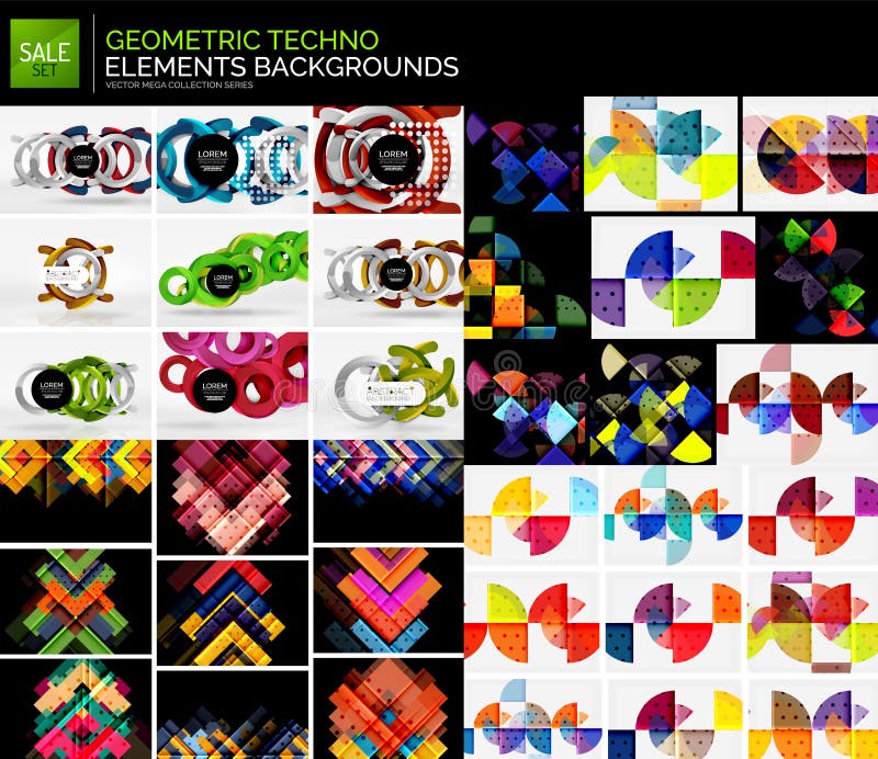 Mega Collection of Abstract Backgrounds Stock Vector - Illustration of ...