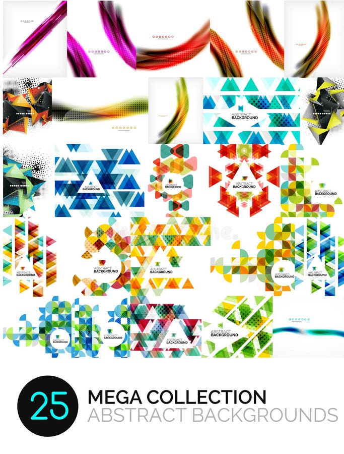Mega Collection of Abstract Backgrounds Stock Vector - Illustration of ...